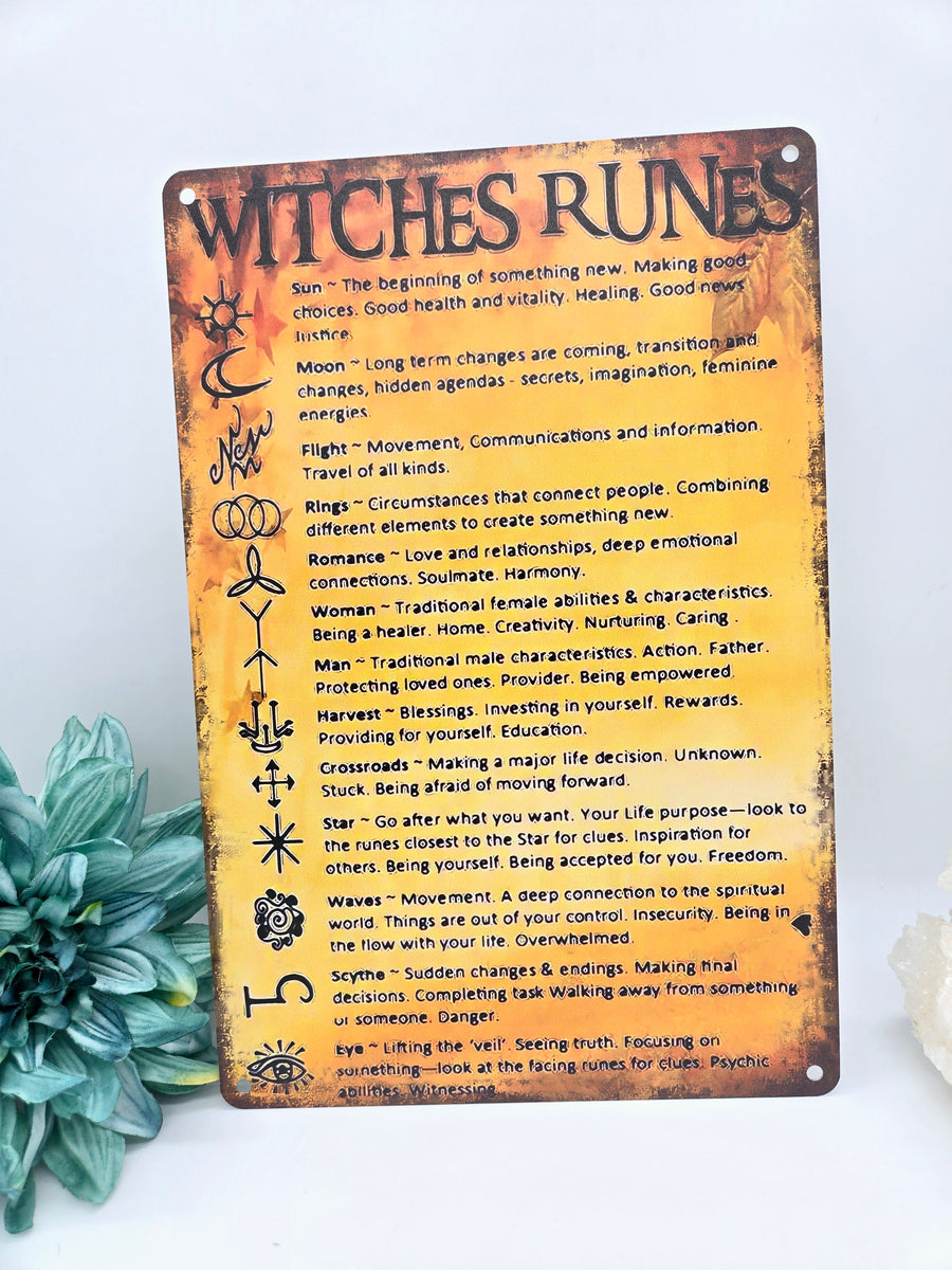 Witches' Runes Reference Chart (Aluminum) – Enchanted Genie LLC